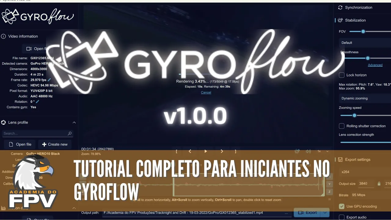 Como usar o Gyroflow: Tutorial DEFINITIVO para estabilizar seus vídeos de FPV da forma CERTA ...